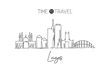 Toronto city one line drawing Royalty Free Vector Image