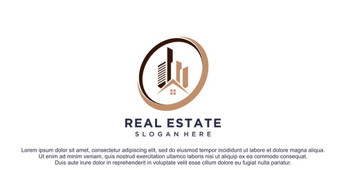 Real estate logo with creative design premium Vector Image