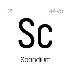 Scandium sc periodic table element Royalty Free Vector Image