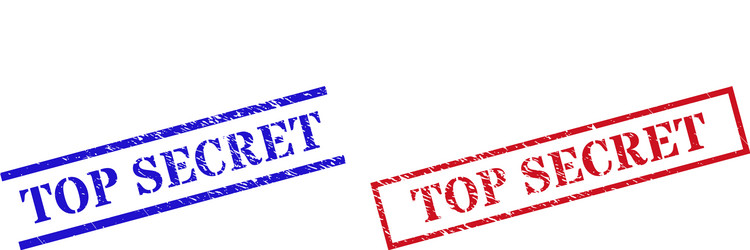 Super top secret textured scratched stamp Vector Image