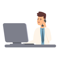 Online help call icon cartoon medical care Vector Image