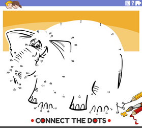 Connect the dots activity with cartoon hippo Vector Image