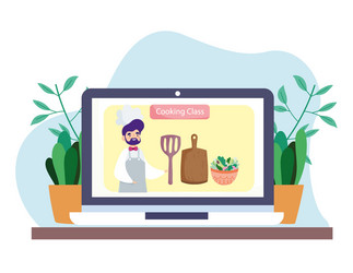 Online cooking class Royalty Free Vector Image