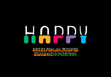 Playful multi-colored font modern child alphabet Vector Image