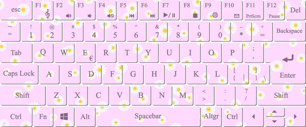 Modern qwerty keyboard layout stencil cut Vector Image