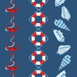 Marine life scuba diving seamless borders Vector Image