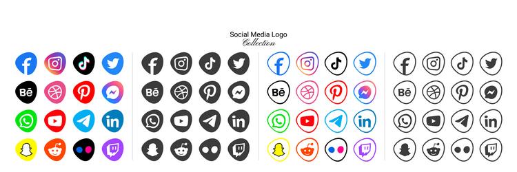 Popular social network symbols Royalty Free Vector Image Popular social network symbols Royalty Free Vector Image