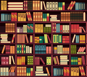 Library book shelf seamless pattern Royalty Free Vector