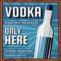 Vodka retro poster Royalty Free Vector Image - VectorStock