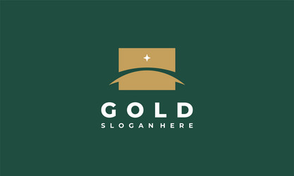 Gold bar logo designs gold shield logo template Vector Image