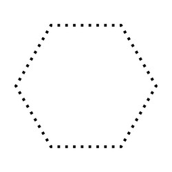 Hexagon symbol dotted shape icon for creative Vector Image