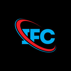 Ifc circle letter logo design Royalty Free Vector Image