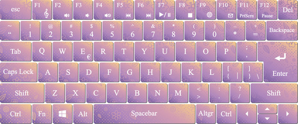 Modern qwerty keyboard layout stencil cut Vector Image
