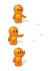 Positive man character in orange hoody standing Vector Image