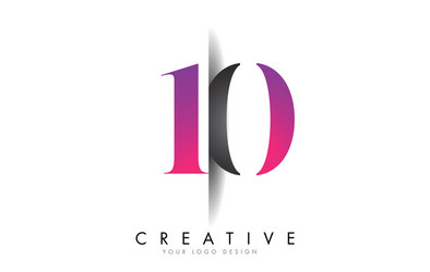 Colorful creative number 10 logo with leading Vector Image