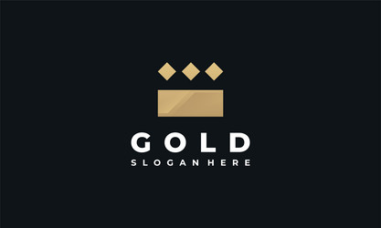 Gold bar logo designs gold shield logo template Vector Image