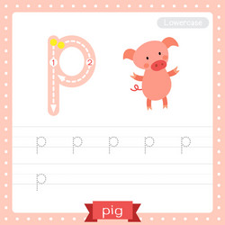 Letter p uppercase tracing practice worksheet Vector Image