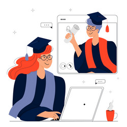 Graduation ceremony poster template Royalty Free Vector