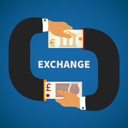 Concept of currency exchange process Royalty Free Vector