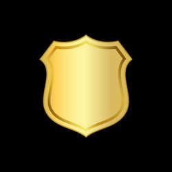 Gold shield shape icon 3d golden emblem sign Vector Image