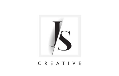 Js letter logo design inside a black circle Vector Image