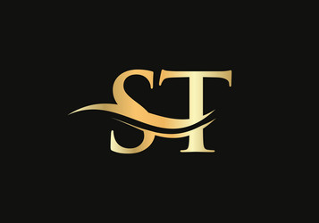 Swoosh letter st logo design for business Vector Image