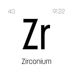Zirconium zr periodic table element Royalty Free Vector