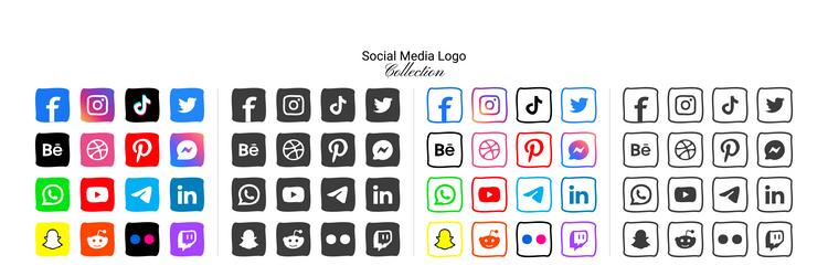 Popular social network symbols Royalty Free Vector Image Popular social network symbols Royalty Free Vector Image
