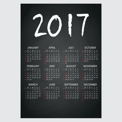 Dark black 2024 wall calendar template with fluid Vector Image