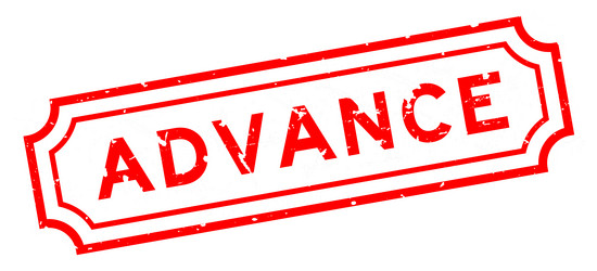 Grunge black advance word oval rubber seal stamp Vector Image