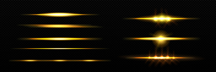Horizontal golden light line with fade effect Vector Image