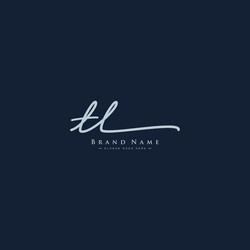 Handwritten signature logo for initial letter tl Vector Image
