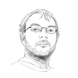 Sketch of a learned man with mustache Royalty Free Vector