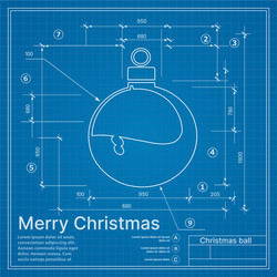 Christmas tree as technical blueprint drawing Vector Image