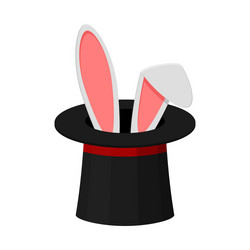 Cartoon rabbit coming out of a top hat Royalty Free Vector