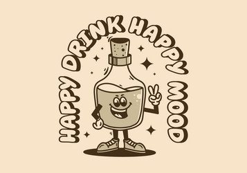 Mascot character design of an alcohol bottle Vector Image
