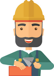 Mason with trowel Royalty Free Vector Image - VectorStock