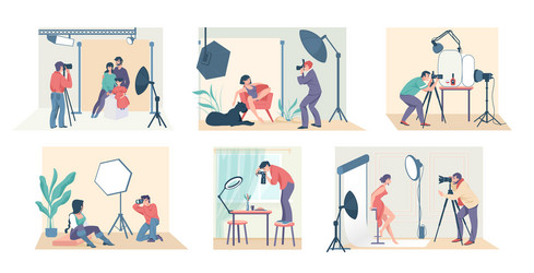Photo studio session professional photoshoot Vector Image