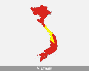 Vietnam cartoon map with destinations elements Vector Image