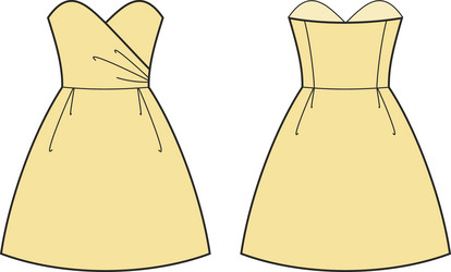 Womans evening dress front and back Royalty Free Vector