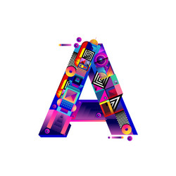 Colorful alphabet font letter r for logo Vector Image
