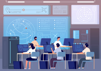 Air traffic control center airplane flight Vector Image