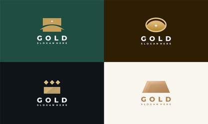 Gold bar logo designs shield logo template Vector Image