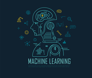 Artificial intelligence and machine learning logo Vector Image