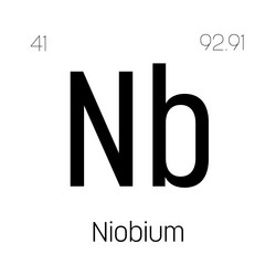 Niobium nb periodic table element Royalty Free Vector Image