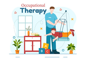 Occupational therapy with treatment session Vector Image