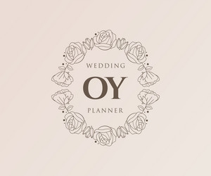 Oy initials letter wedding monogram logos Vector Image