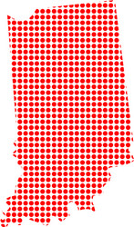 Indiana 3d outline map Royalty Free Vector Image