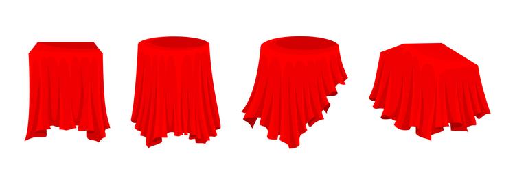 Red silk cloth or smooth fabric covering different