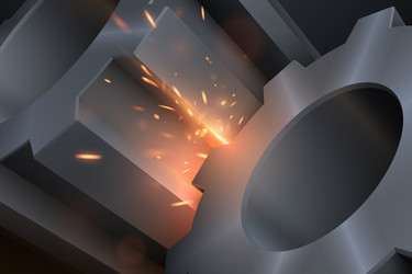 Gears with sparks Royalty Free Vector Image - VectorStock